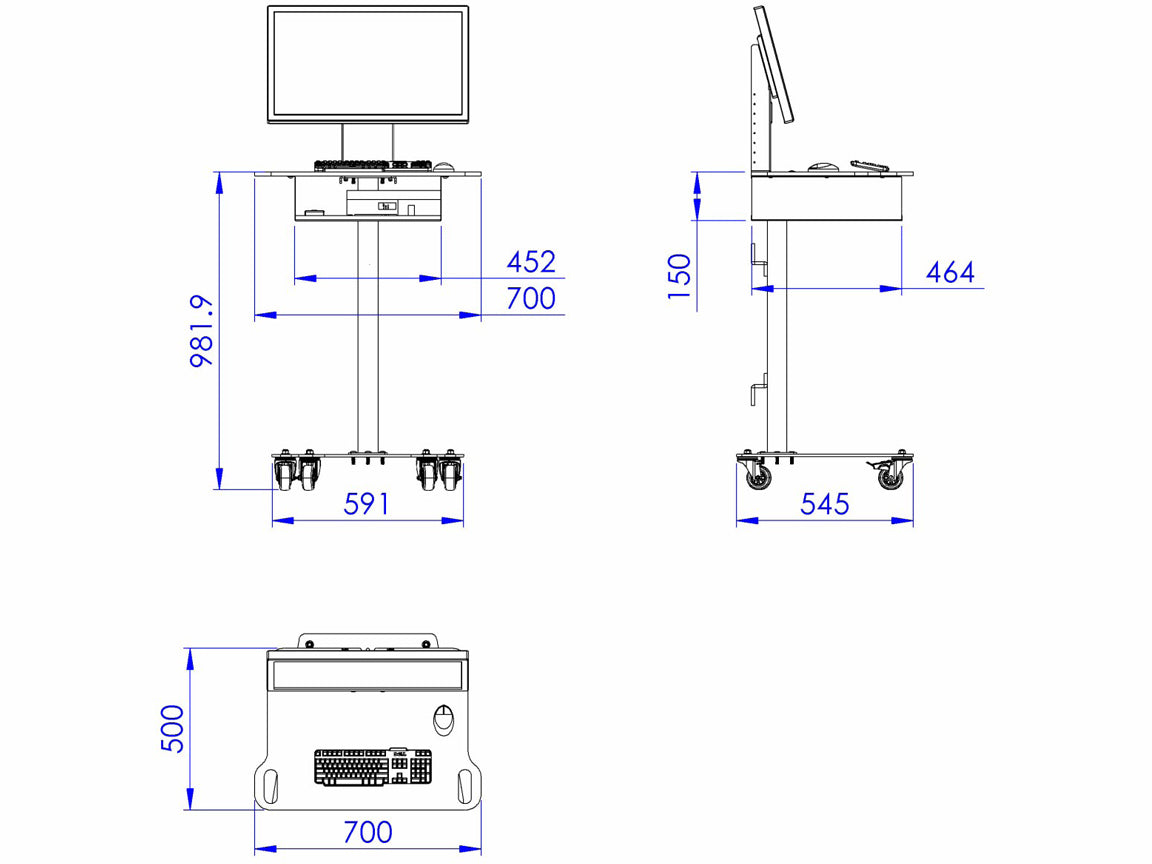 Nightingale Medical Monitor Mobile Workstation - White – PC Safe ...