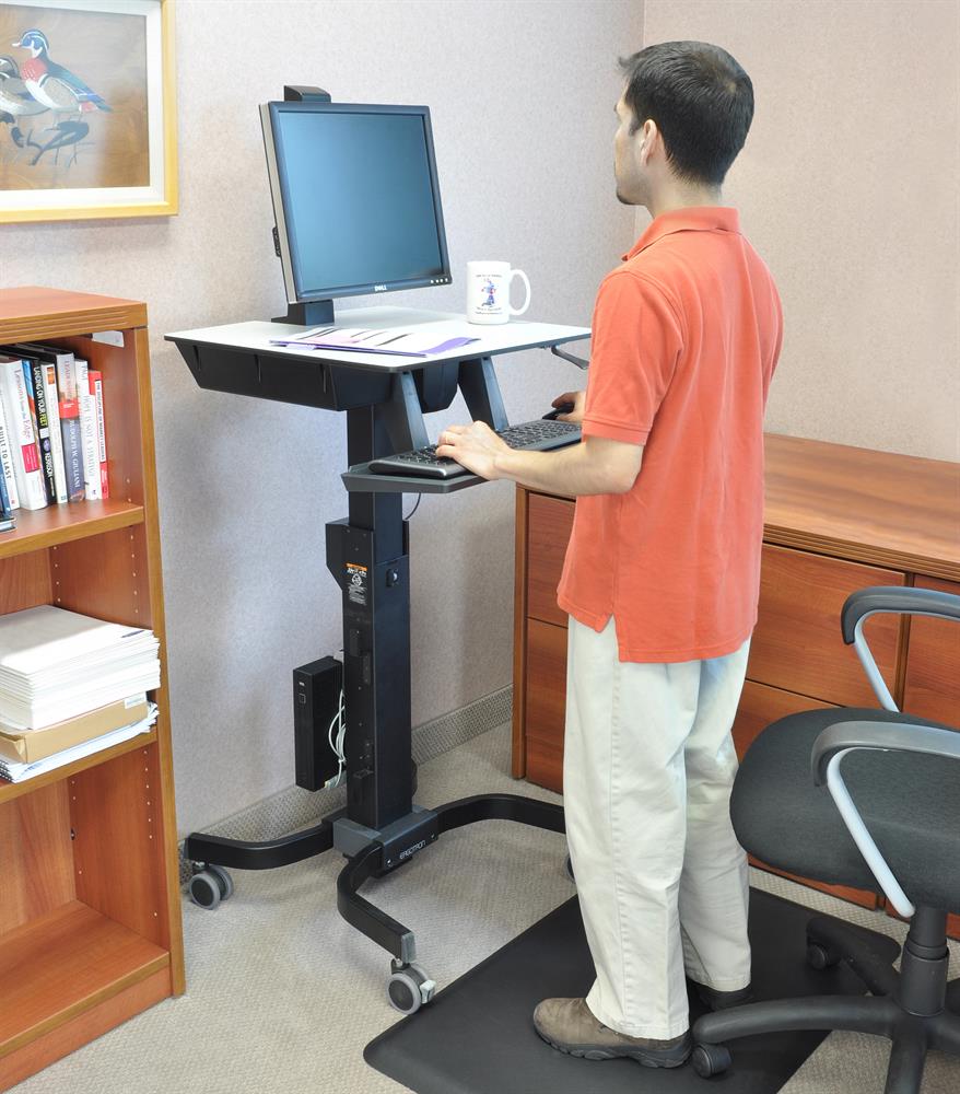 Single Display Sit-Stand Workstation - Mobile Office Desk – PC Safe ...