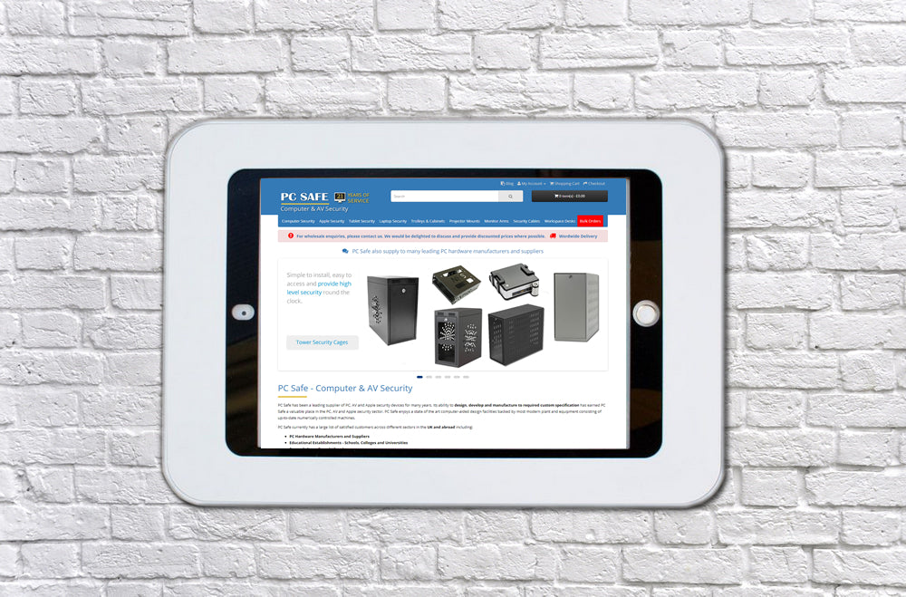 Wall / Desk Mounted Tablet Security Enclosure / Anti-theft Tablet Kiosk ...